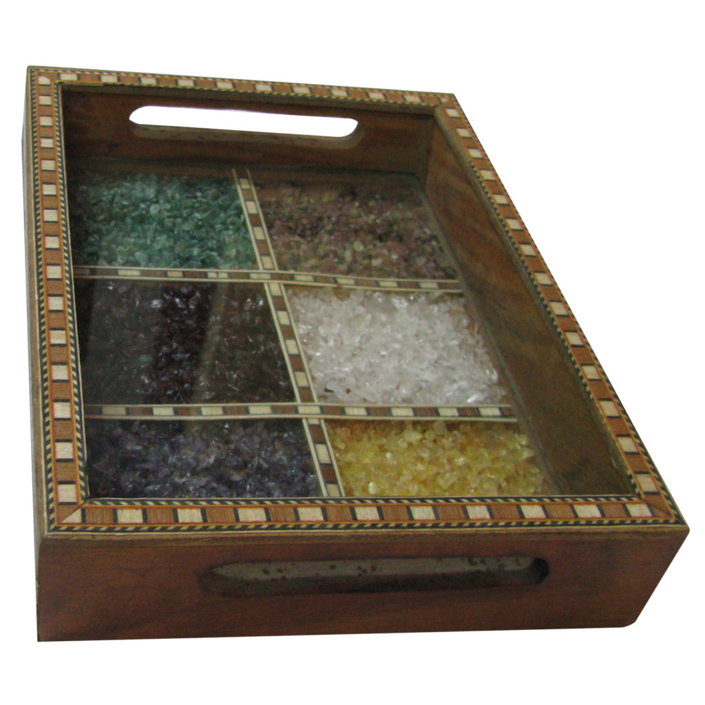 Gem Stone Wooden Tray - A4378 - Aadhyathmika Kendra Chennai - 9840259871