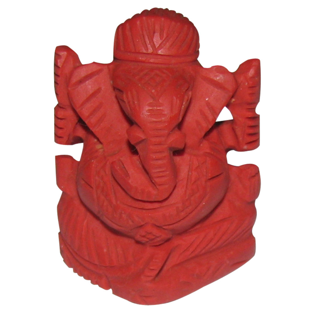 Moonga Ganesha (Handcrafted Immitation Coral) Red Ganapathi - A4610 ...