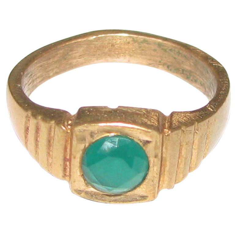 Aadhyathmik Aimpon Panchalogam Green Mithuna / Mithun Rashi (Rasi) Ring ...