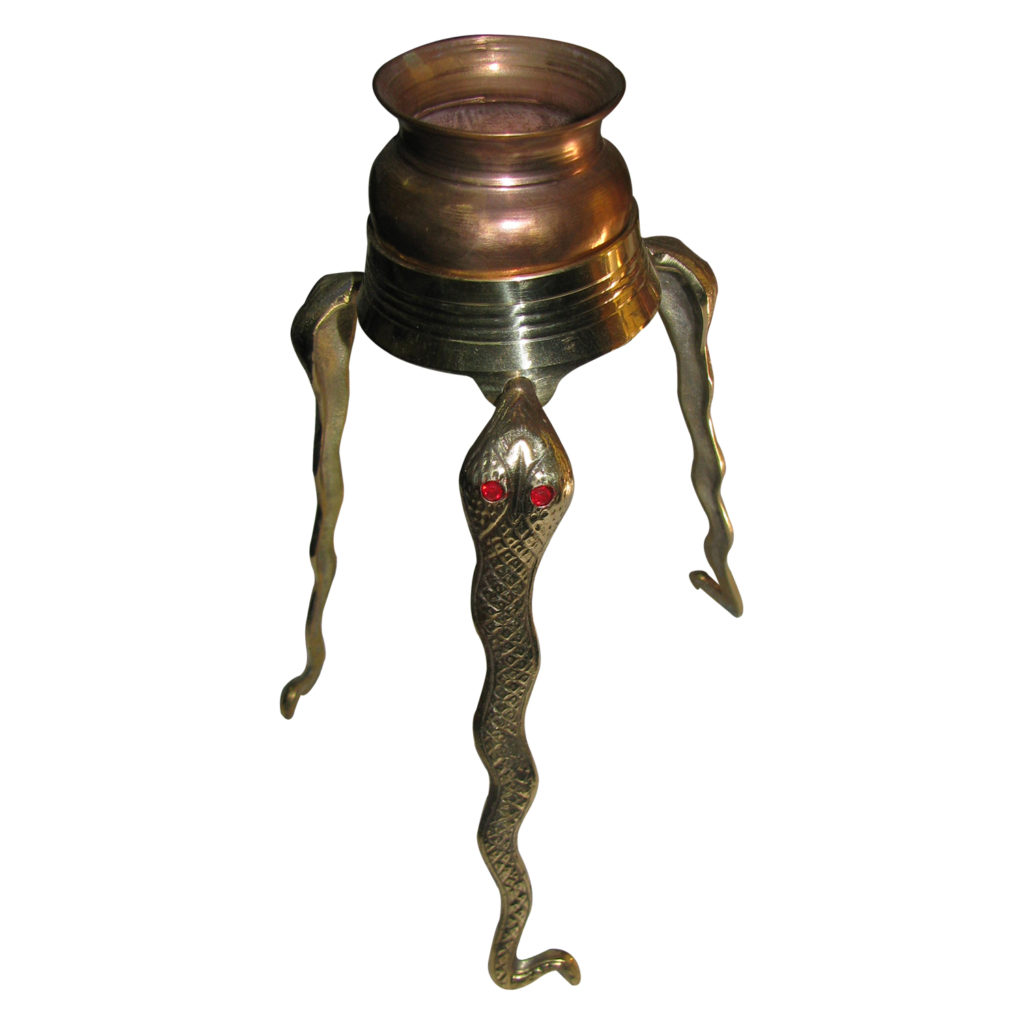 Abhishek Copper Pot With Tripod Brass Stand 9 Inches - A4907-01 ...