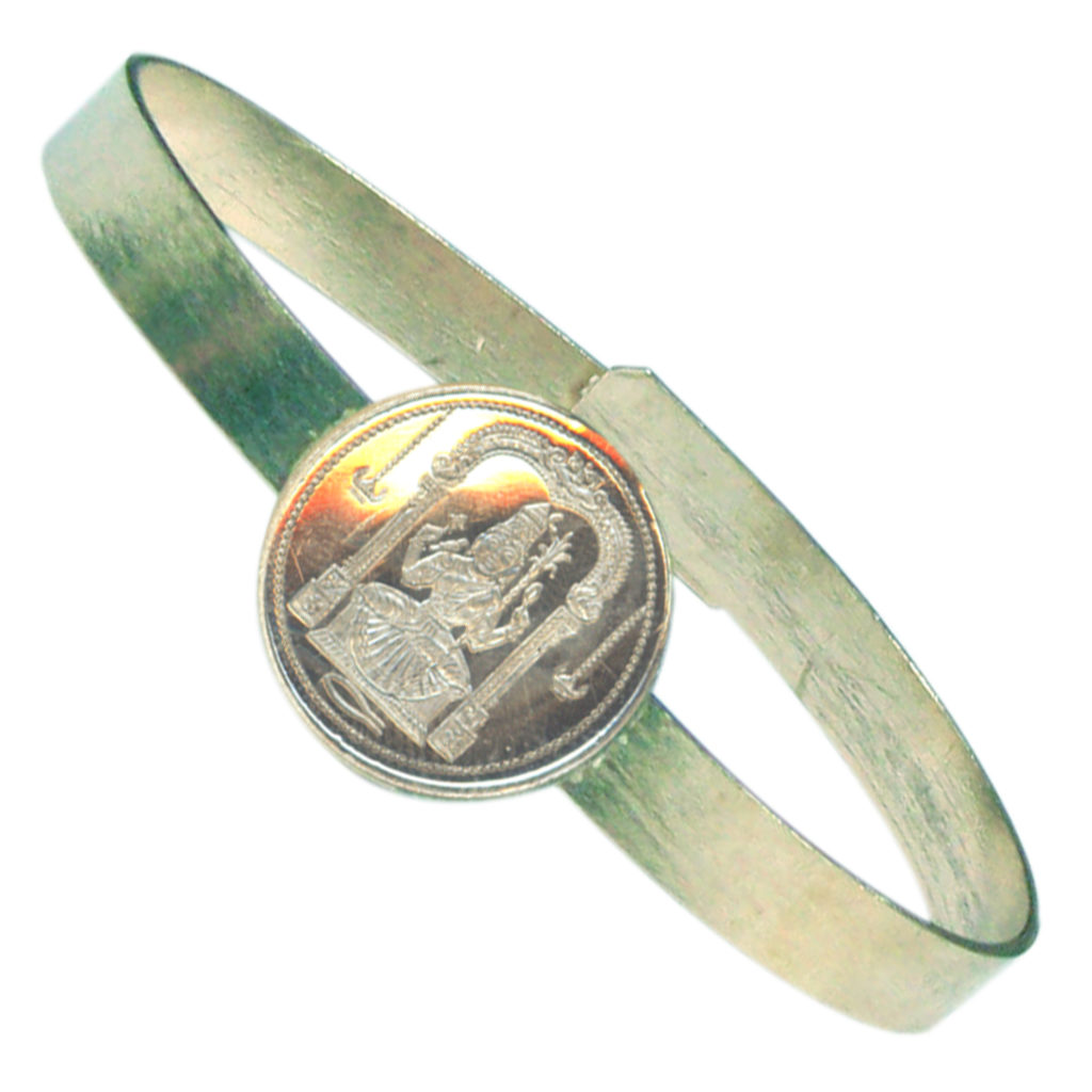 Kanchi Kamakshi Silver Bracelet Vendi Kankanam - A3031-6 - Aadhyathmika ...