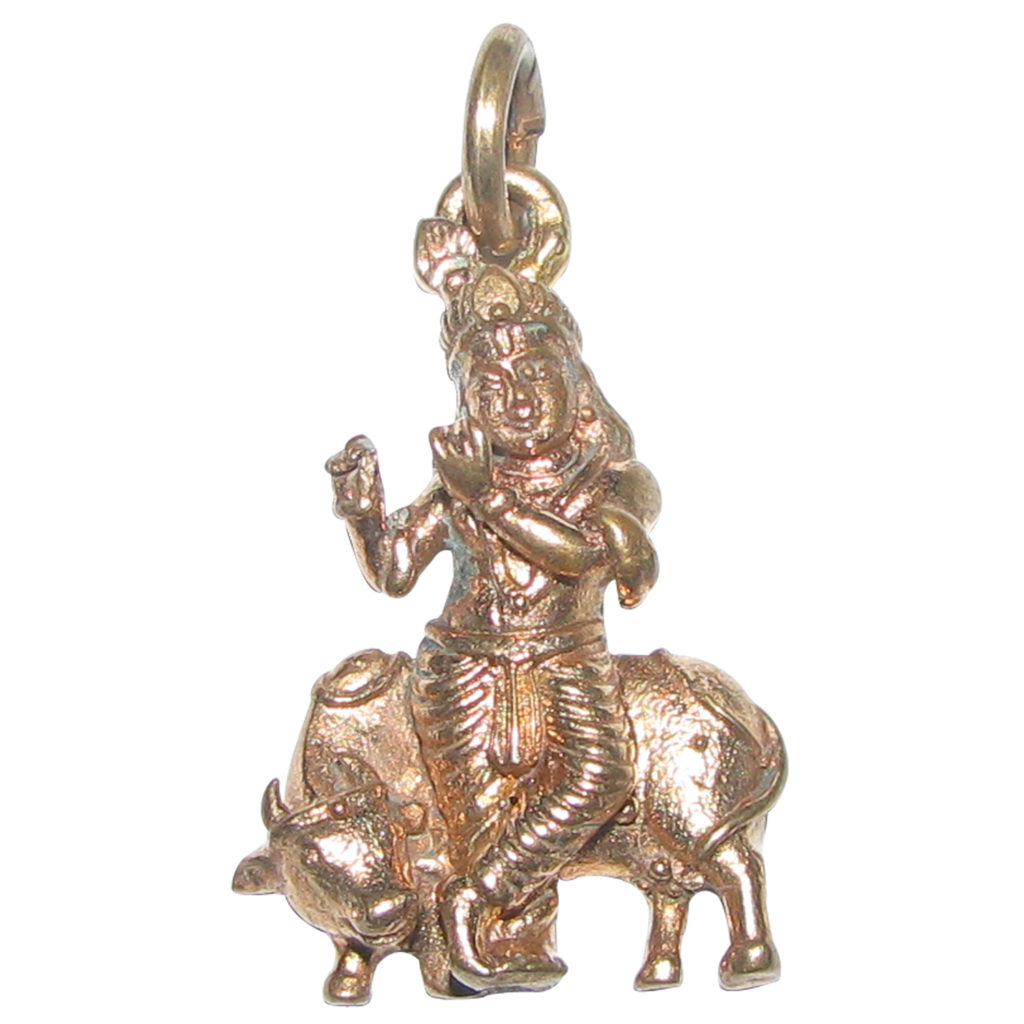 Aadhyathmik Aimpon Panchalogam Krishna With Cow Pendant Panchaloha ...