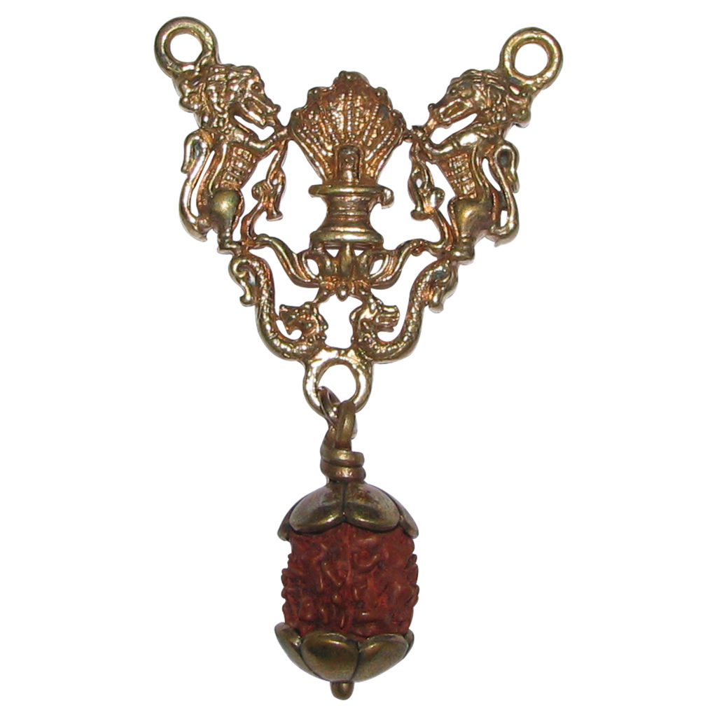 Aadhyathmik Aimpon Panchalogam Yali Lingam Rudraksha Pendant Panchaloha ...