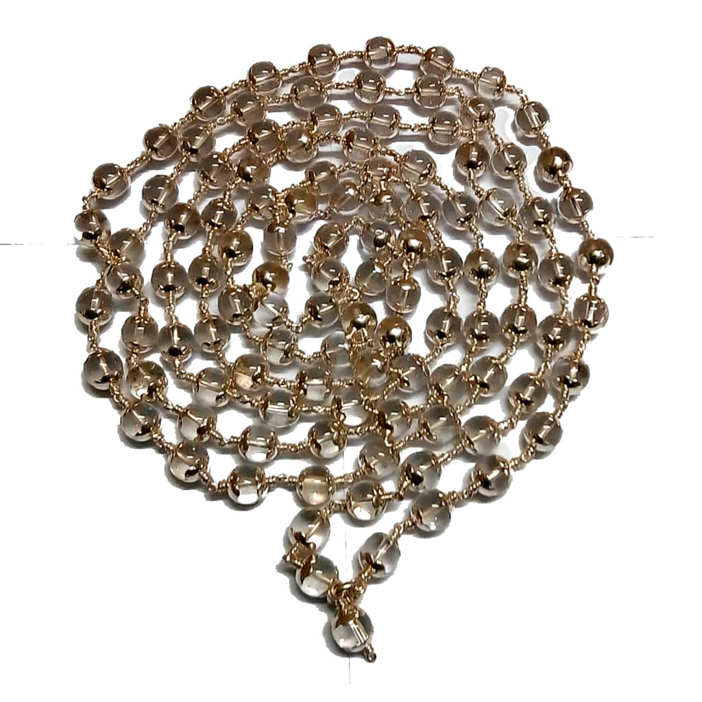 Sphatik Silver Mala with Silver Cups 108Beads 8MM Padigam Malai ...