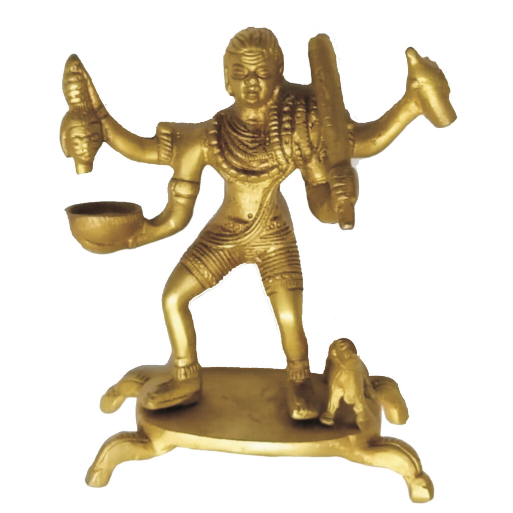 Dushta Samhara Bhairava Idol in Brass 5 Inch Bhairava Tantra to ...