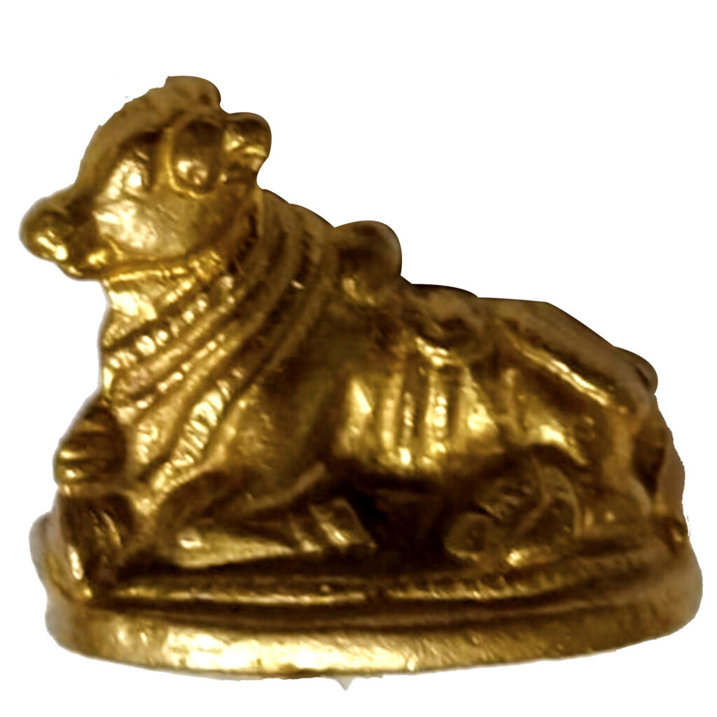 Nandi Idol in Brass 1 Inch - S915728 - Aadhyathmika Kendra Chennai