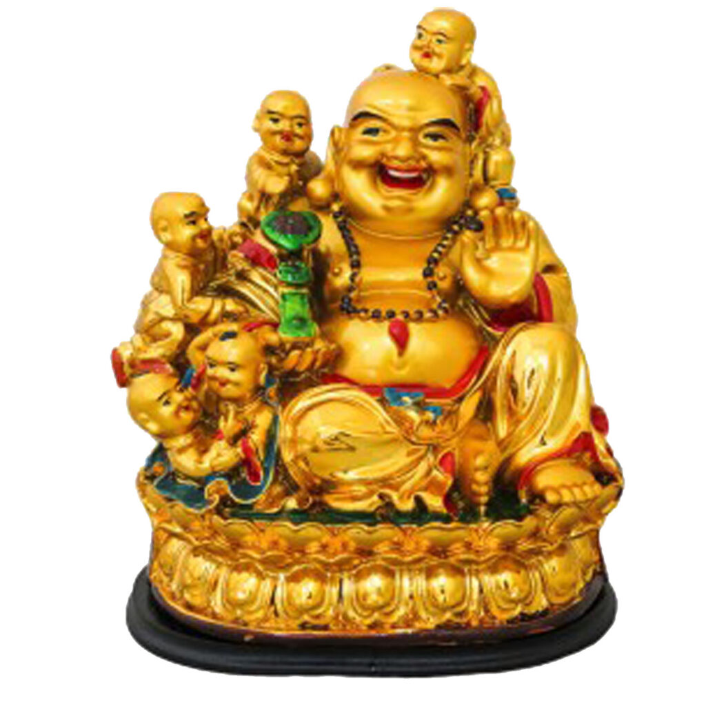 Aadhyathmik Laughing Buddha with Children 3.5 Inch for SanthanYog ...