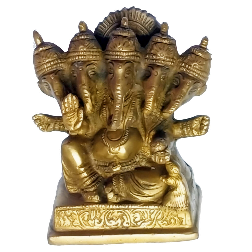 Herambha Ganapathi Heramba Ganesh Idol in Brass 4.25inch 980grams ...