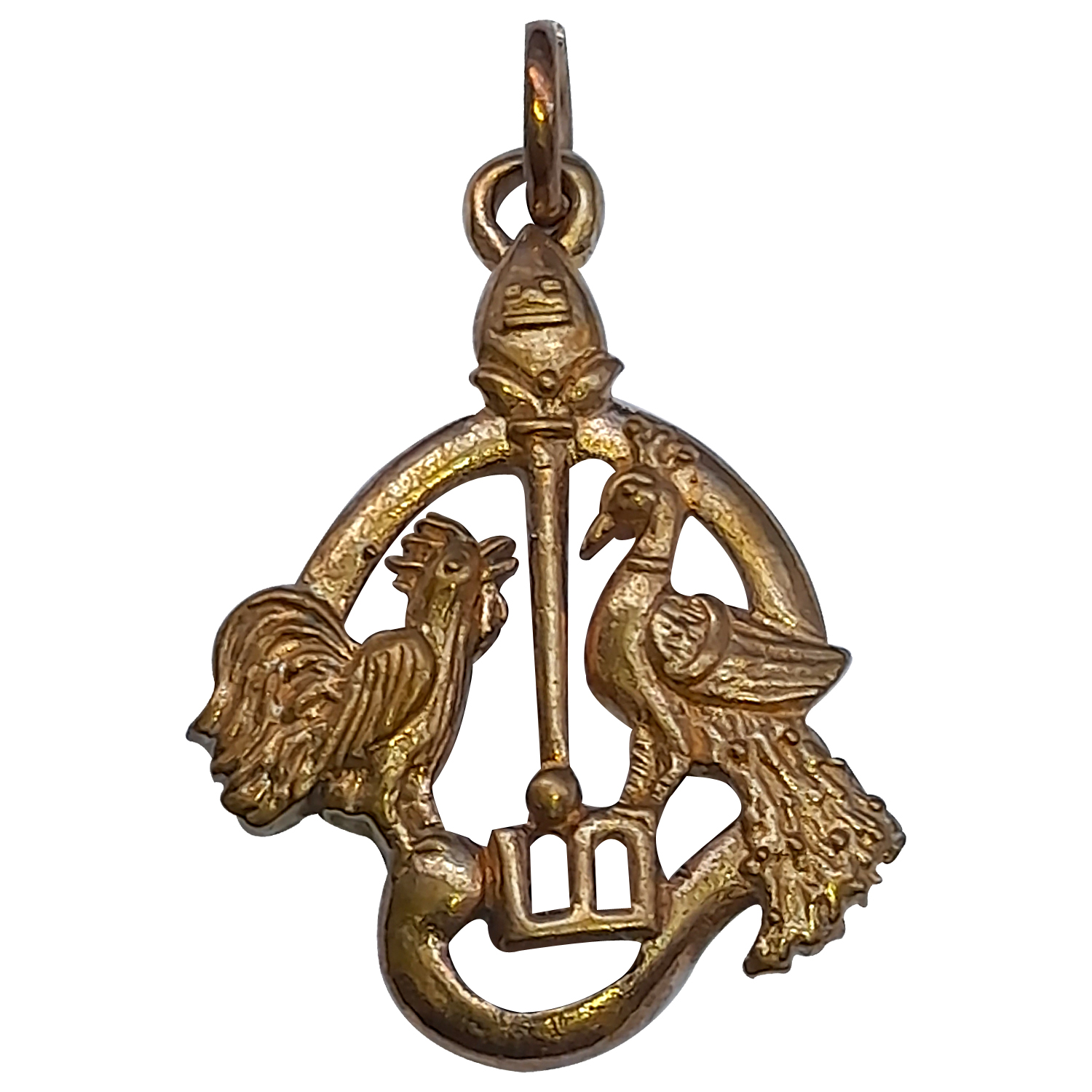 S9038-31 - Aadhyathmik Seval Mayil Vel Panchaloha Pendant 1½inch 8grams ...