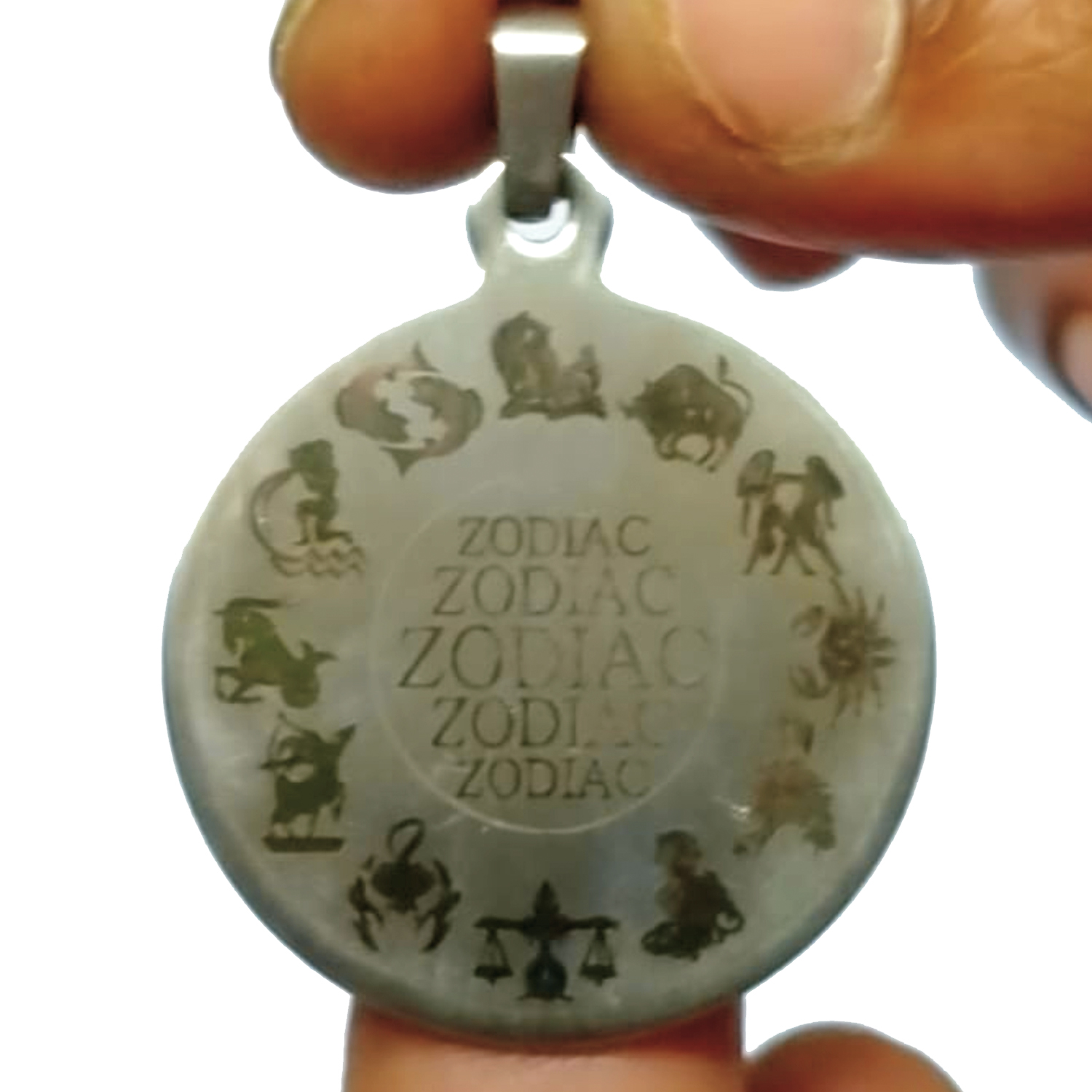S9058-222 - Aadhyathmik Dwadasha Rashi Chakra Pendant White Metal ...