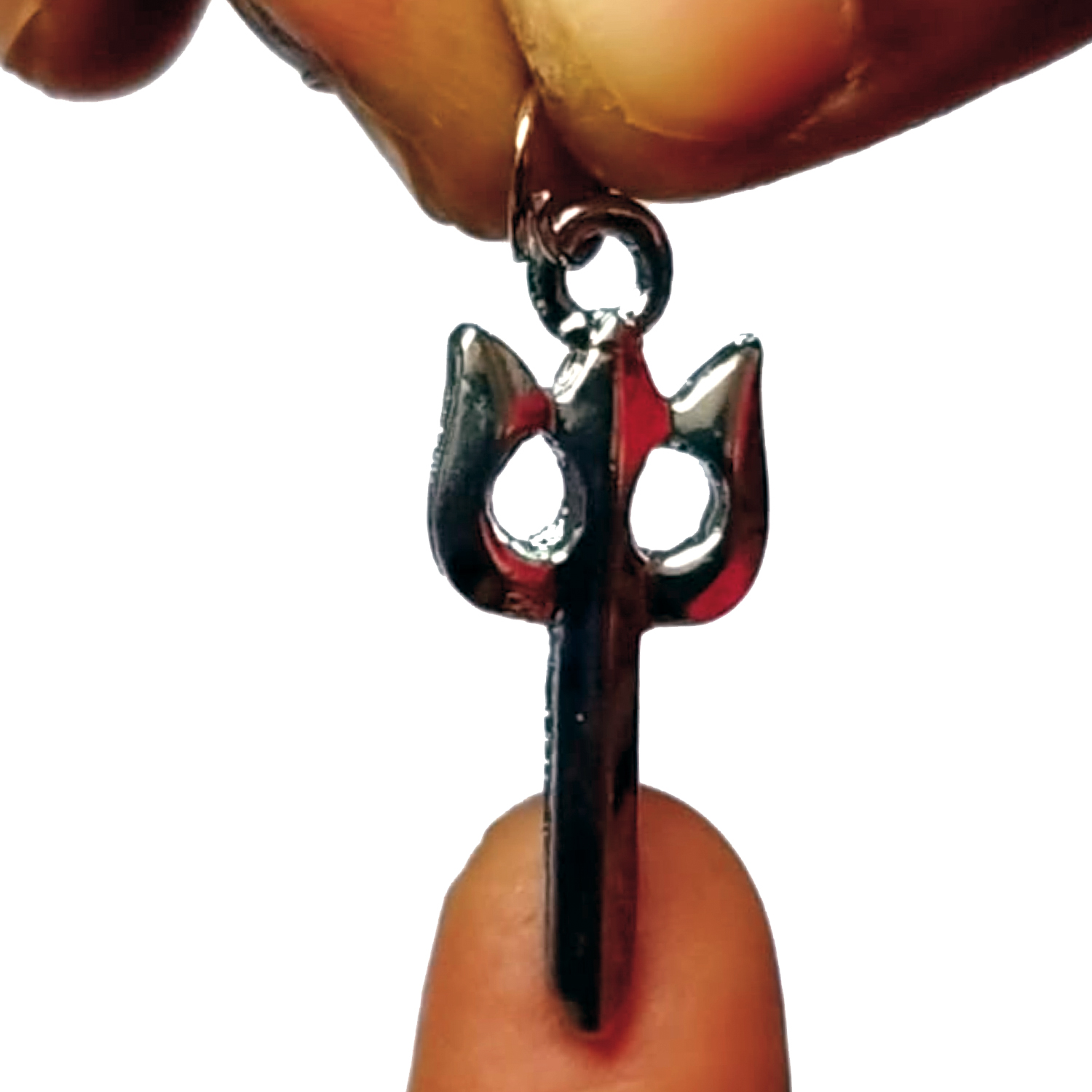 S9058-233 - Aadhyathmik Trishul Pendant White Metal 1½inch 3grams ...