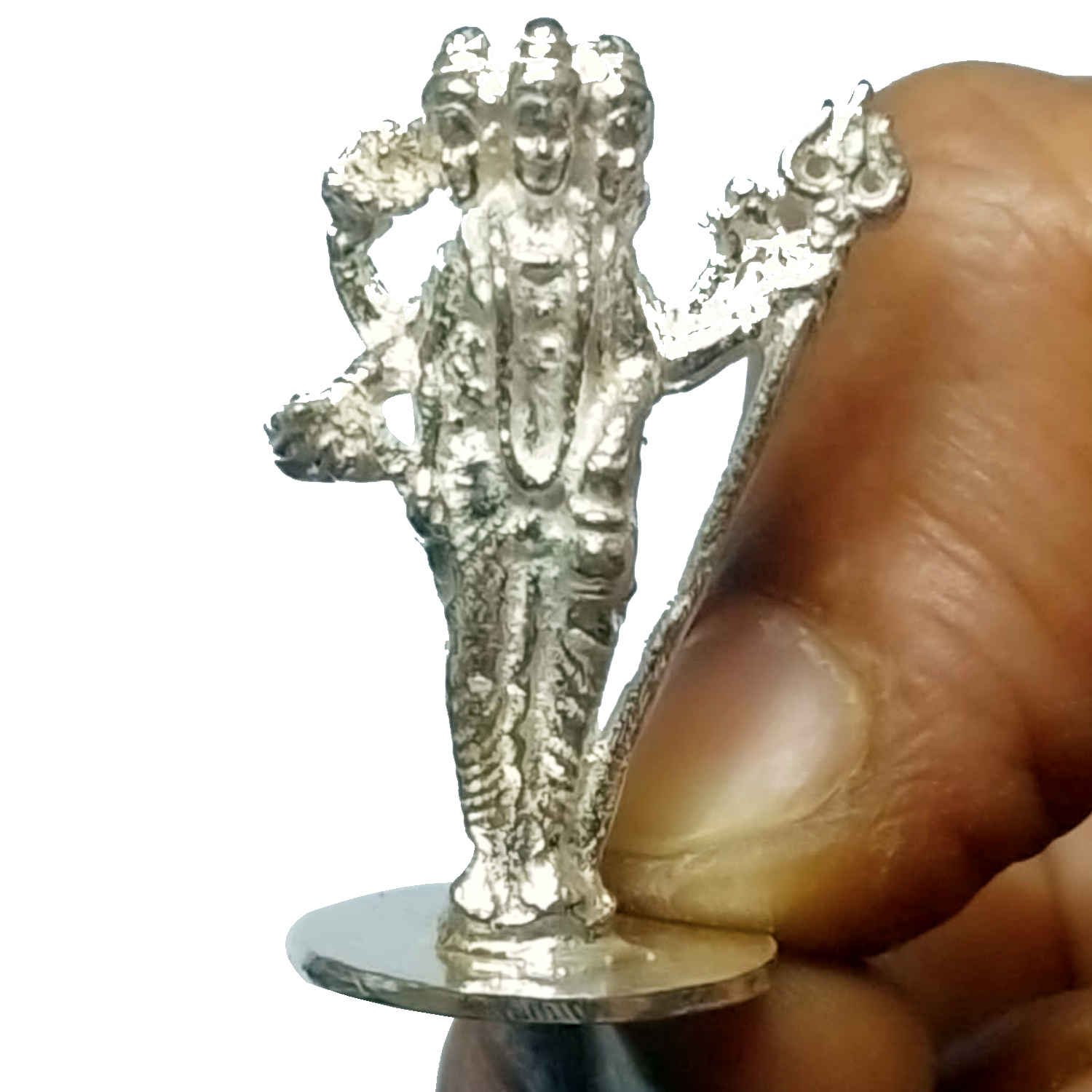 S9036-41 - Aadhyathmik Datta Idol Silver Dattatreya Vigraha 1½inch ...