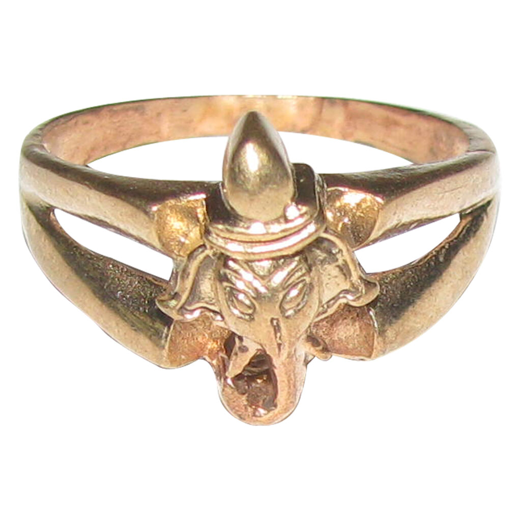 S960228 - Aadhyathmik Panchalogam Right Trunk Ganesha Ring Panchaloha ...