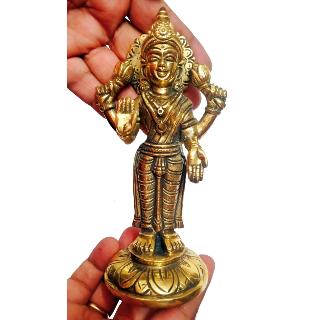 S9031-70 - Aadhyathmik Pavithra Superfine Four Hands Lakshmi Brass Idol ...